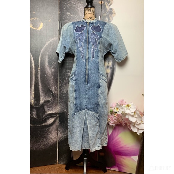 Vintage | Jeans | Vintage Totally 8s Jean Dress By Adline S | Poshmark